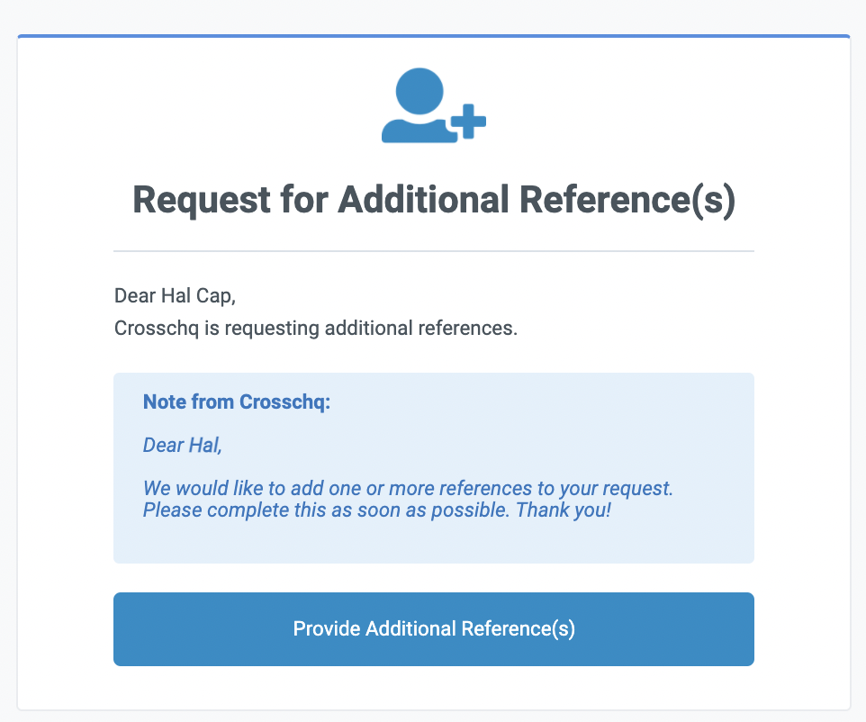 Requesting References from a Candidate