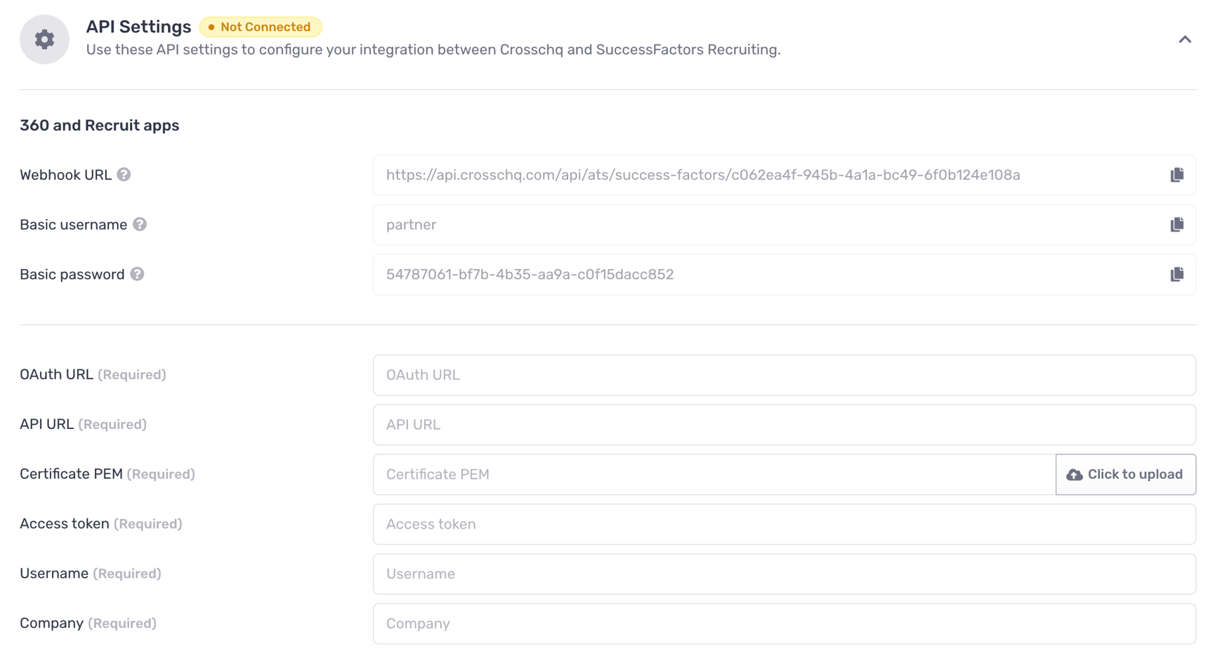 SuccessFactors ATS connector for 360 and Recruit