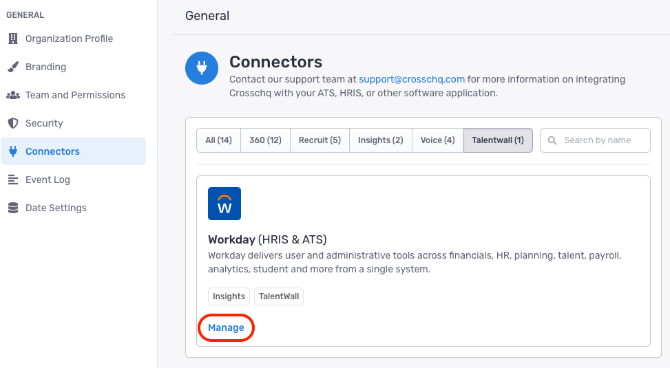Adding Workday ISU to Crosschq (for TalentWall, Voice, and ATS Insights)