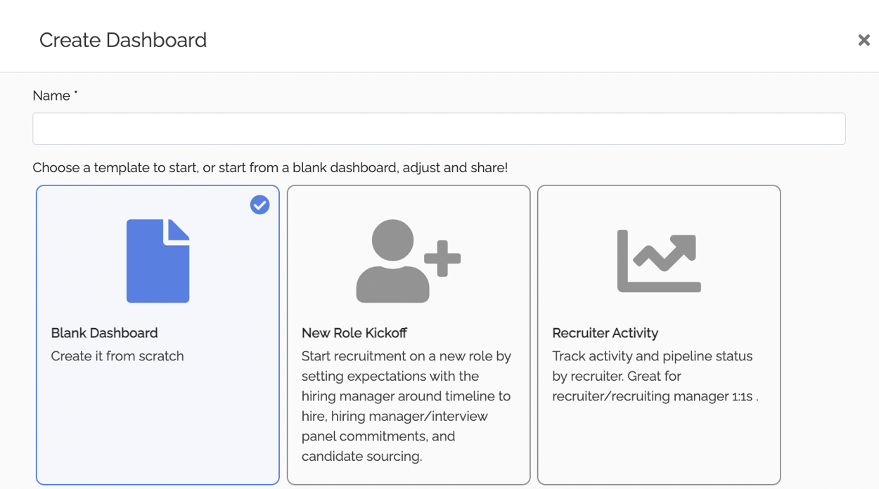 Using Dashboard Templates